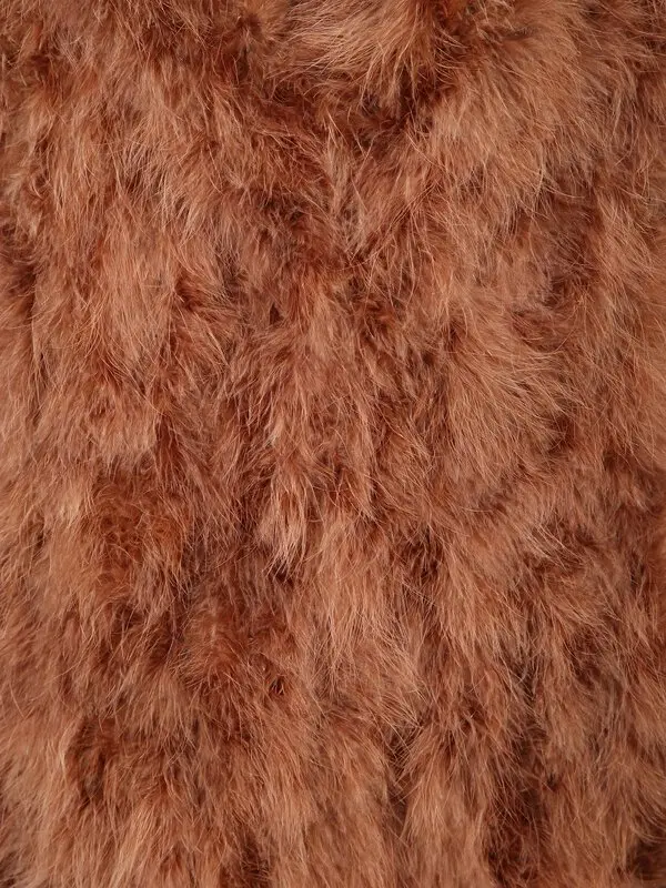 YVES SALOMON Shawl-collar Feather Coat