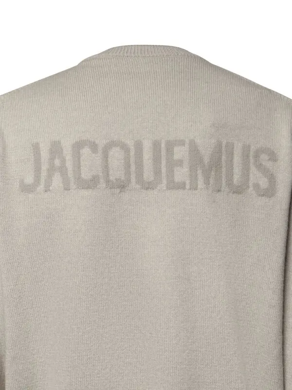 Jacquemus Logo Ribbed Cardigan - Light Beige