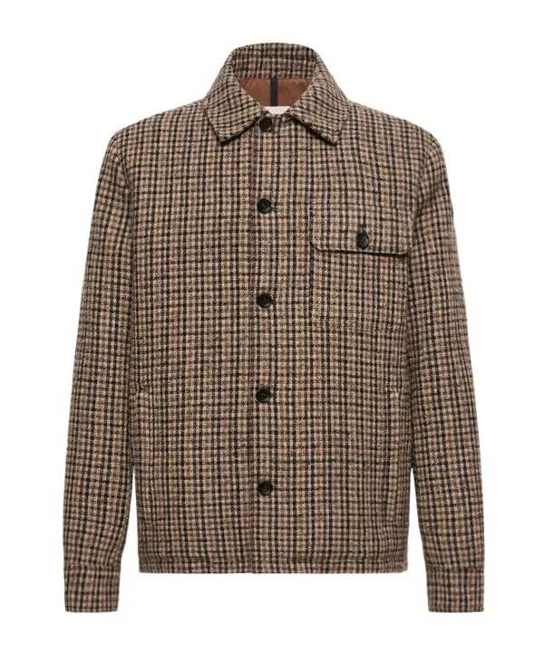 Moncler Norfol Wool Blend Down Shirt Jacket