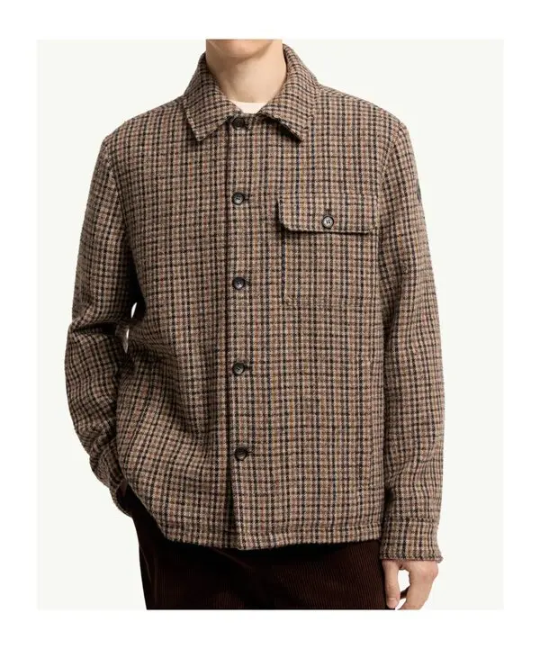 Moncler Norfol Wool Blend Down Shirt Jacket