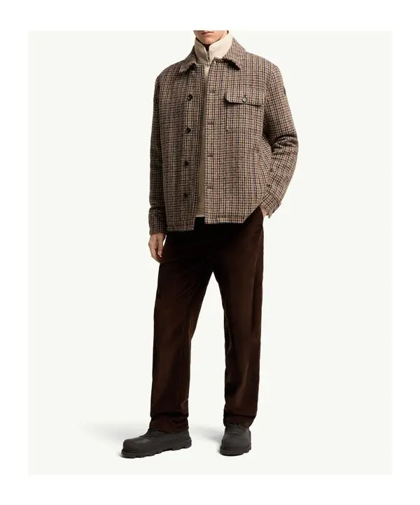 Moncler Norfol Wool Blend Down Shirt Jacket