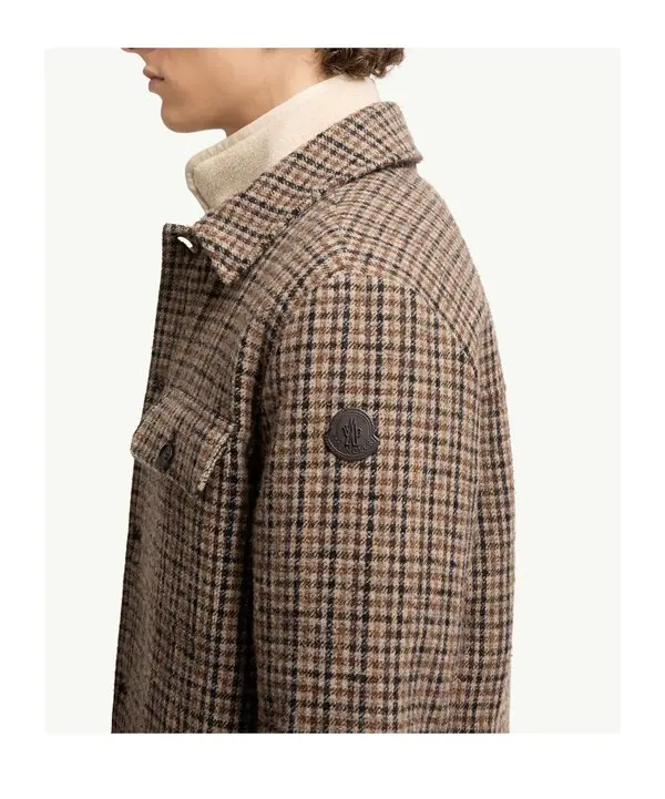 Moncler Norfol Wool Blend Down Shirt Jacket