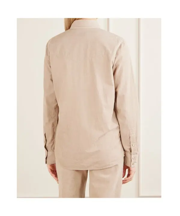 NILI LOTAN Corduroy Long-sleeve Shirt - Off White