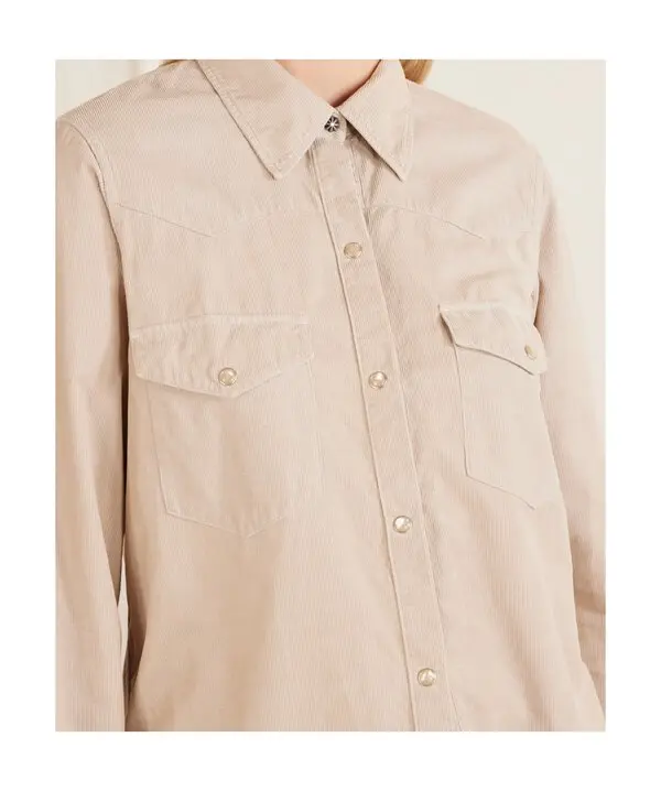 NILI LOTAN Corduroy Long-sleeve Shirt - Off White