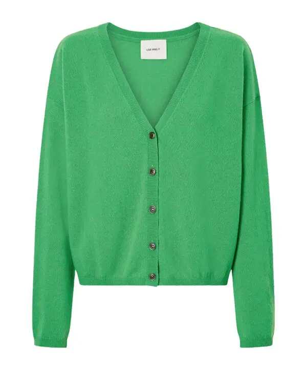 LISA YANG V-neck Knit Cardigan - Green