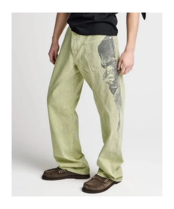 J.W.ANDERSON Twisted Workwear Denim Jeans In Pale Yellow