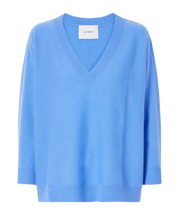 LISA YANG V-neck Sweater - Blue