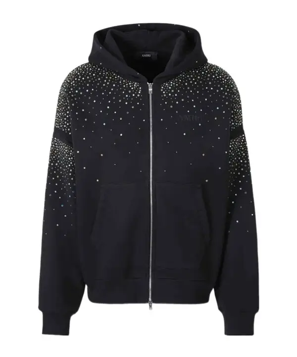 Amiri Crystal-embellished Zip-up Hoodie