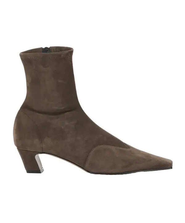 Khaite Nevada Square Toe Zipped Ankle Boots