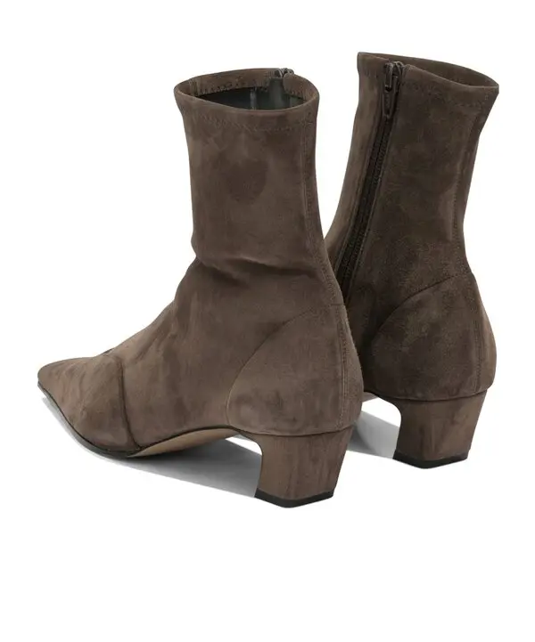 Khaite Nevada Square Toe Zipped Ankle Boots
