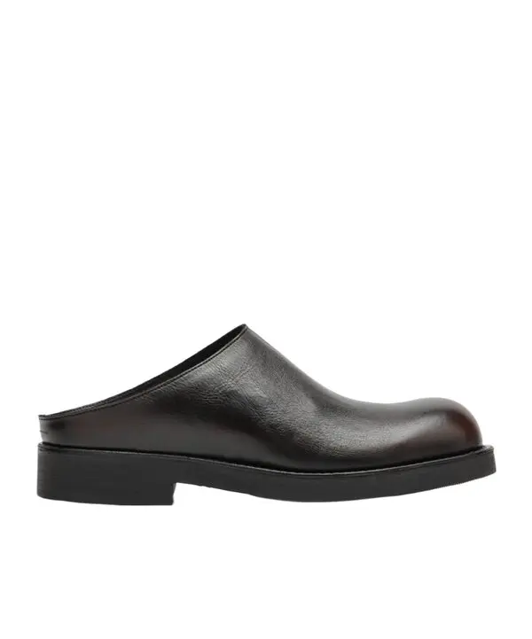 MAISON MARGIELA Round-toe Leather Mules - Cappuccino/black
