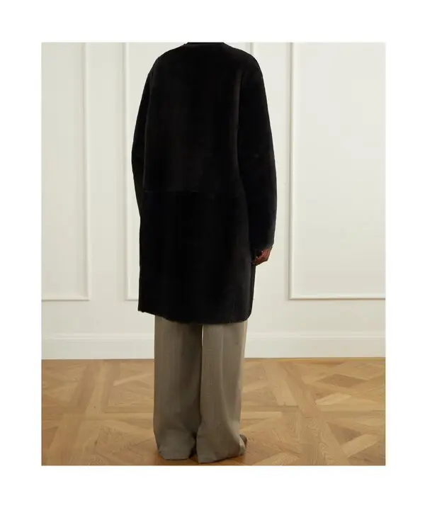 Loulou De Saison Elba Shearling Coat - Dark Brown