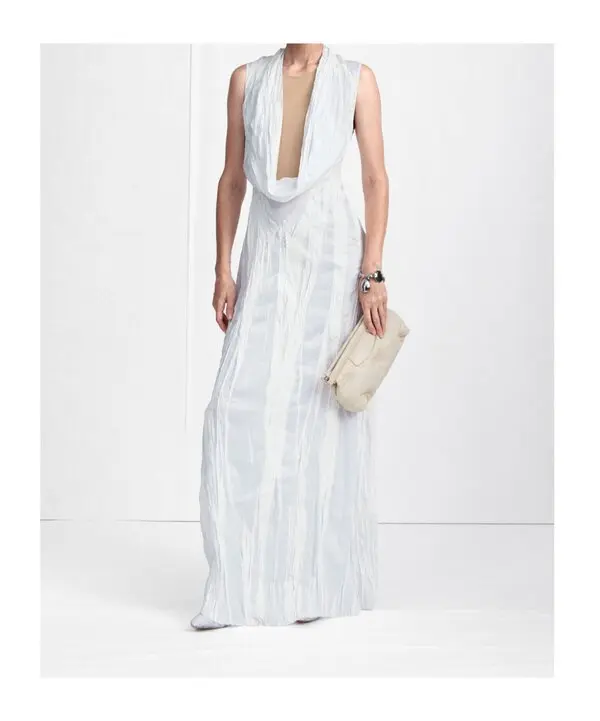 MAISON MARGIELA Cowl-neck Crinkled Maxi Dress