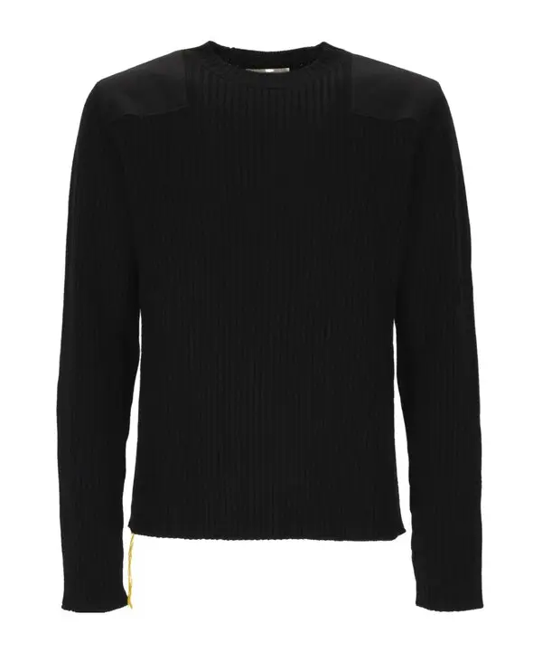 Fendi Long Sleeved Ribbed-knit Sweater - Black