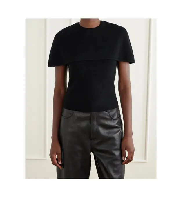 Simkhai Yuki Cape-effect Cashmere Top