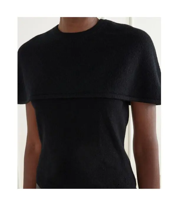 Simkhai Yuki Cape-effect Cashmere Top