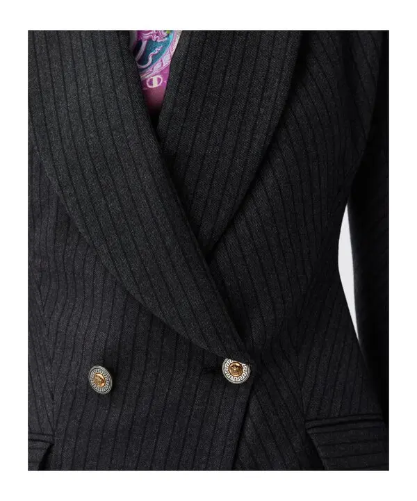 Versace Double-breasted Pinstripe Blazer