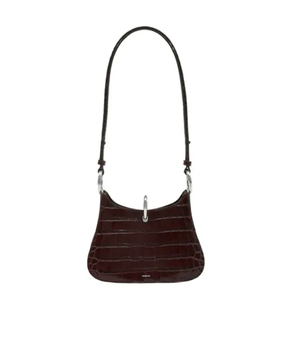 Rabanne Ring Embossed Leather Shoulder Bag