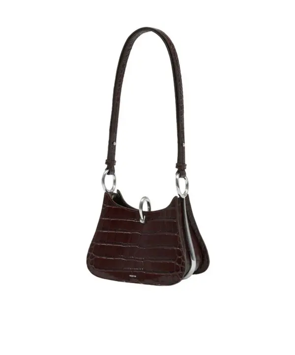 Rabanne Ring Embossed Leather Shoulder Bag