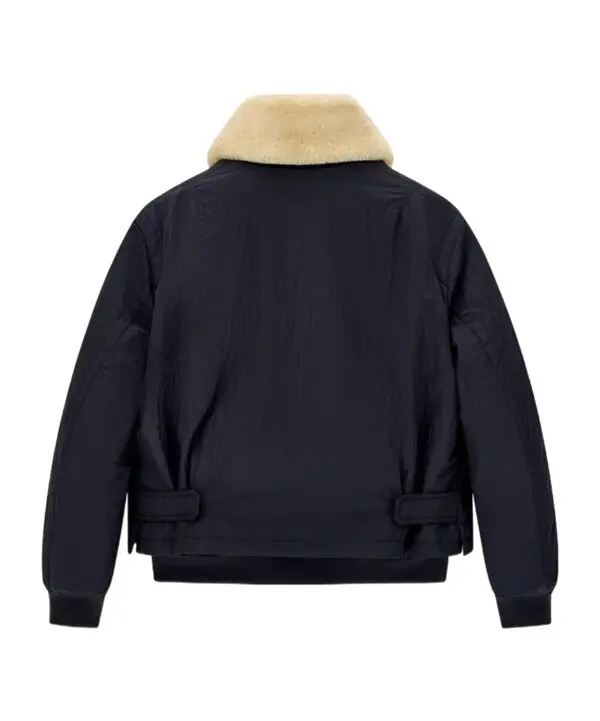 Emporio Armani Cropped, Collared, Color-block Padded Jacket With A Double-layer Zipper