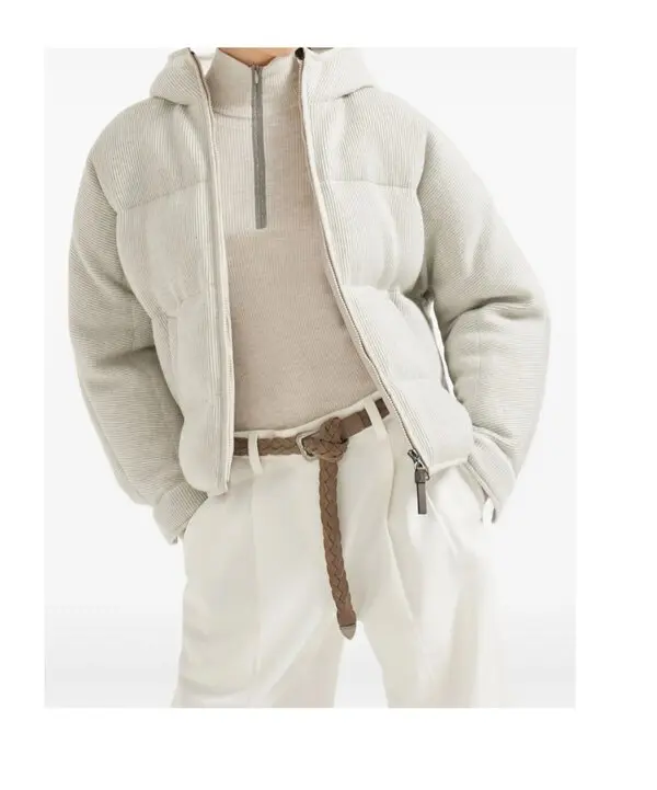 Brunello Cucinelli Padded Zip-up Jacket - Beige