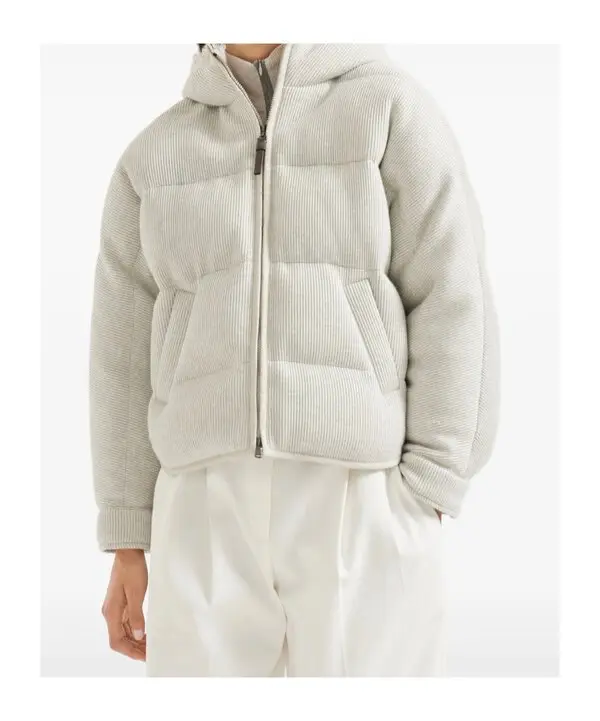 Brunello Cucinelli Padded Zip-up Jacket - Beige
