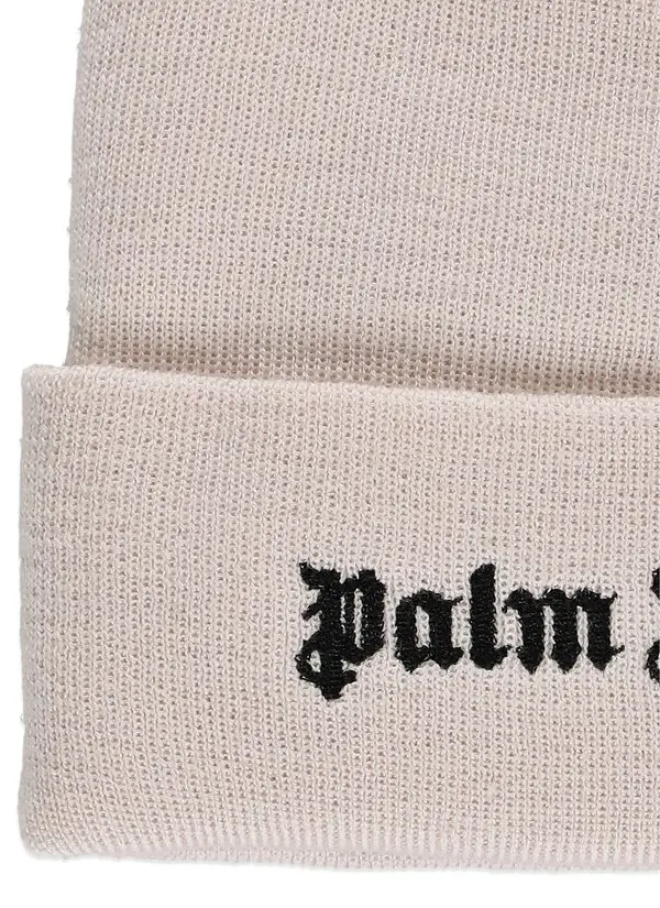 Palm Angels Logo Embroidered Knit Beanie