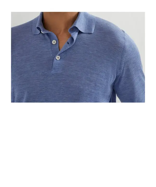 Brunello Cucinelli Long-sleeved Knitted Polo Shirt