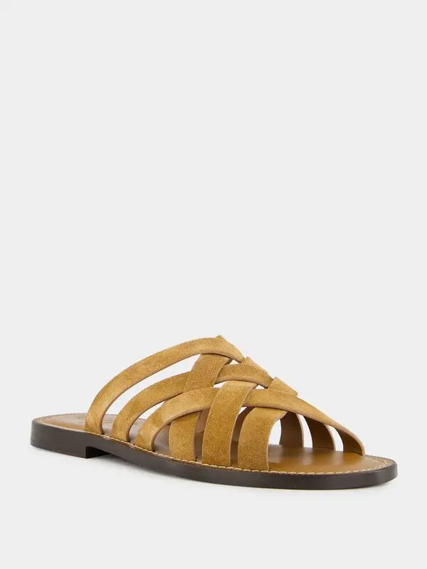 Brunello Cucinelli Open Toe Slip-on Sandals
