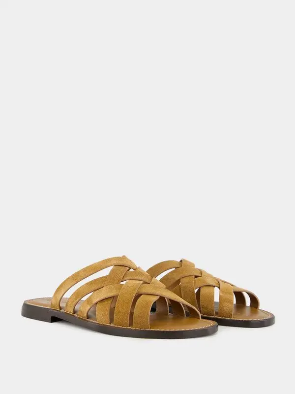 Brunello Cucinelli Open Toe Slip-on Sandals