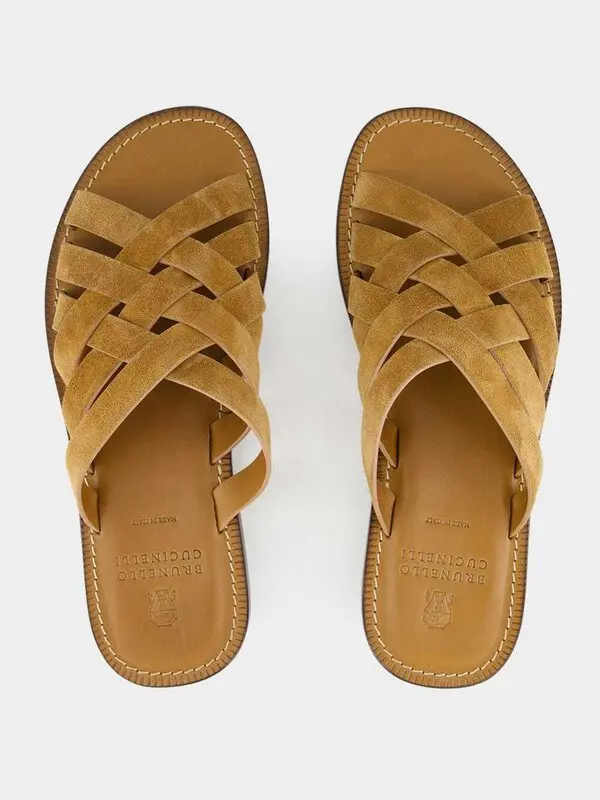 Brunello Cucinelli Open Toe Slip-on Sandals