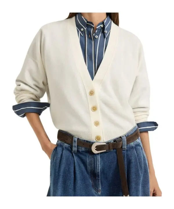 Brunello Cucinelli V-neck Long Sleeved Cardigan