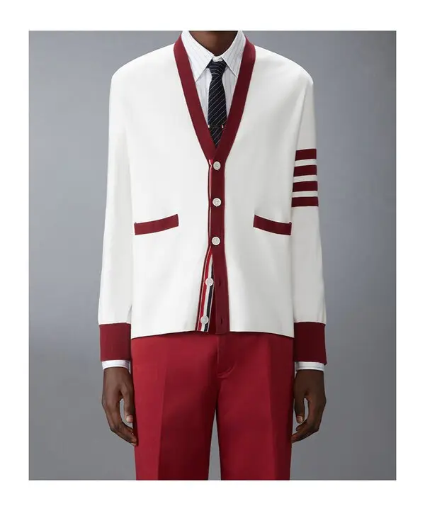 Thom Browne 4-bar Stripe Cotton Cardigan