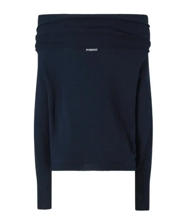 Pinko Off-shoulder Ribbed Jumper
