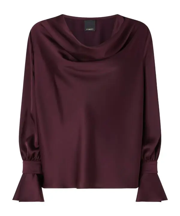 Pinko Long-sleeved Satin Shirt - Red