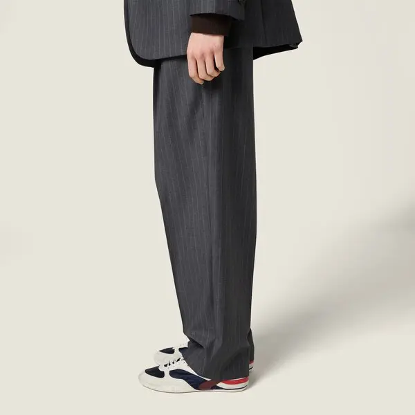 Miu Miu Pinstripe Pants - Slate Grey