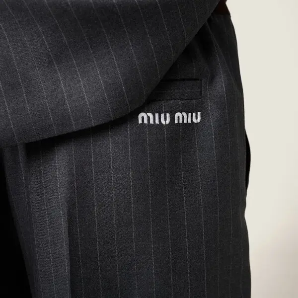 Miu Miu Pinstripe Pants - Slate Grey