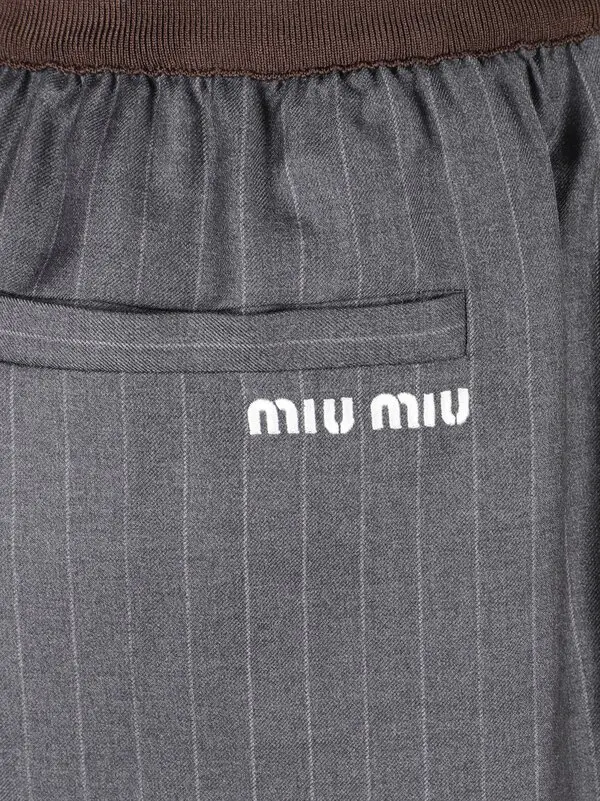 Miu Miu Pinstripe Pants - Slate Grey