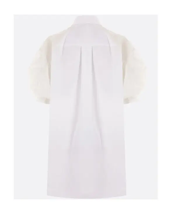 Sacai Short Puff Sleeved Mini Shirt Dress