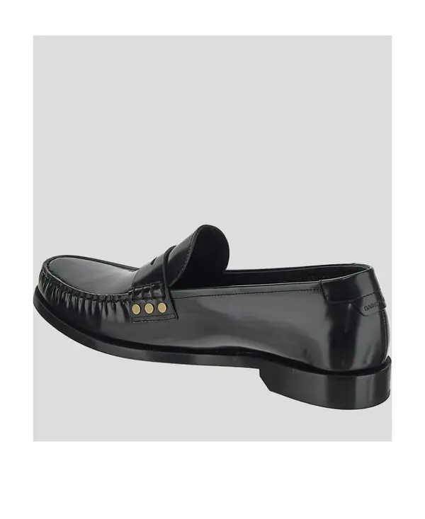 Saint Laurent Almond Toe Slip-on Loafers