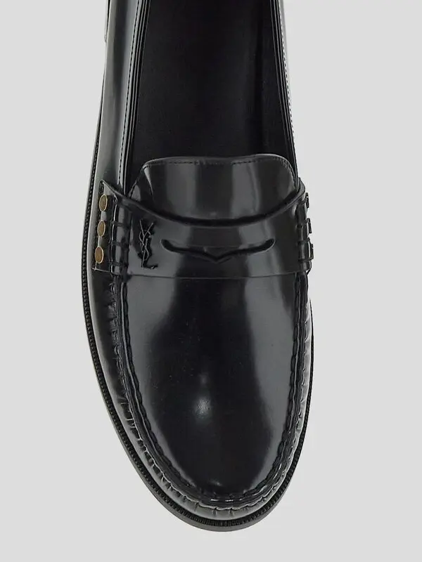Saint Laurent Almond Toe Slip-on Loafers