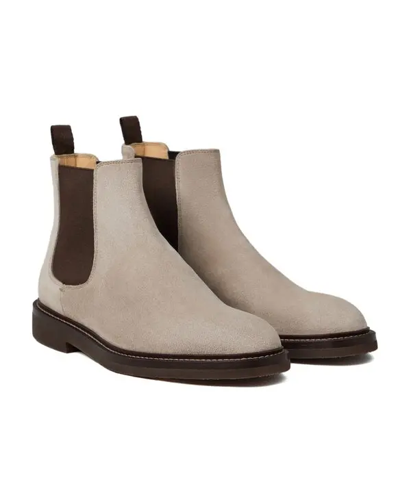 Brunello Cucinelli Elasticated-panelled Chelsea Ankle Boots