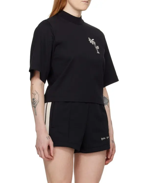 Palm Angels Palm Embroidered Cropped T-shirt