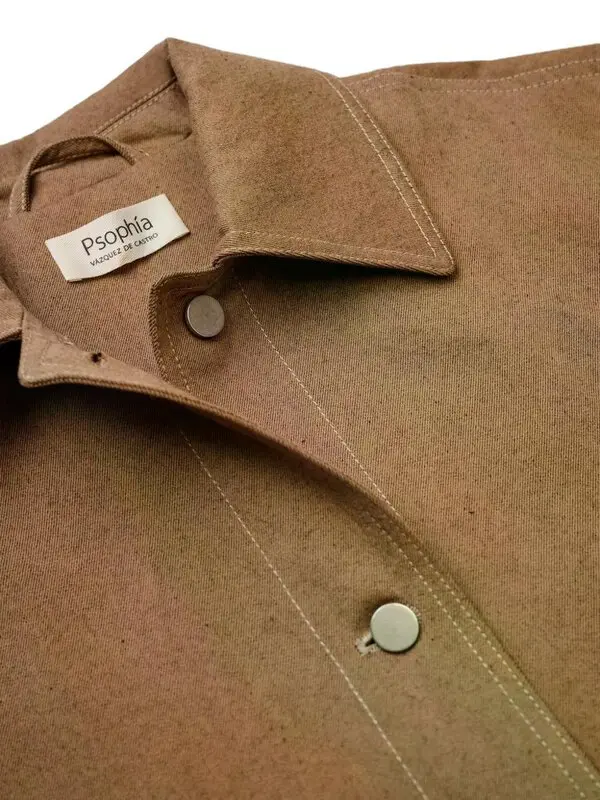 PSOPHIA Contrast-stitch Button-down Coat