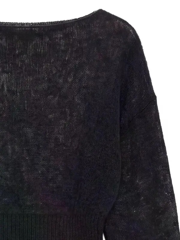 REFORMATION Soren Sheer-knit Sweater - Black