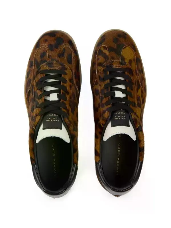 Liviana Conti Delia Leopard-print Pony-hair Sneakers - Brown