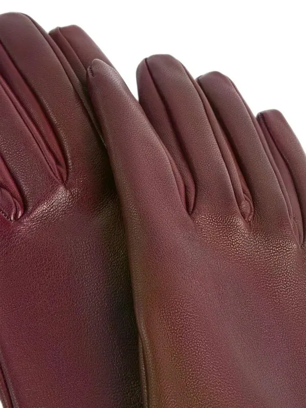 Liviana Conti Gabrielle Grained Leather Gloves - Red