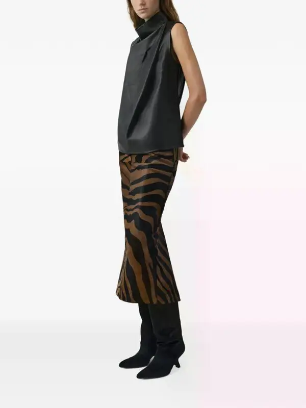 Simkhai Halley Draped Leather Blouse Top