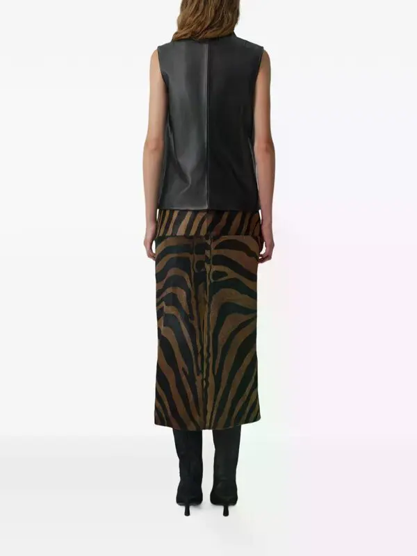 Simkhai Halley Draped Leather Blouse Top