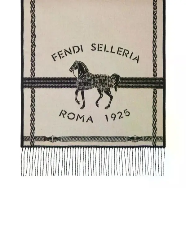 Fendi Selleria Intarsia-knit Scarf